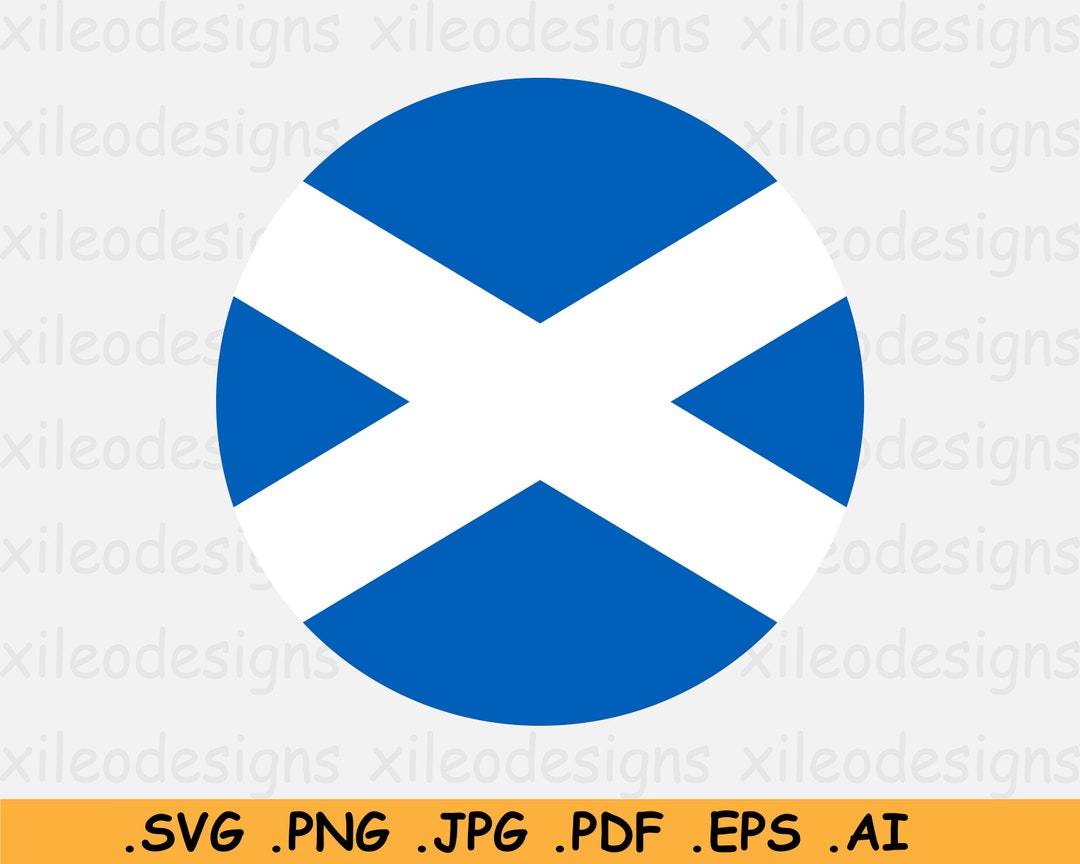 Scotland Round Flag SVG, Scottish Circular Banner, National Circle ...