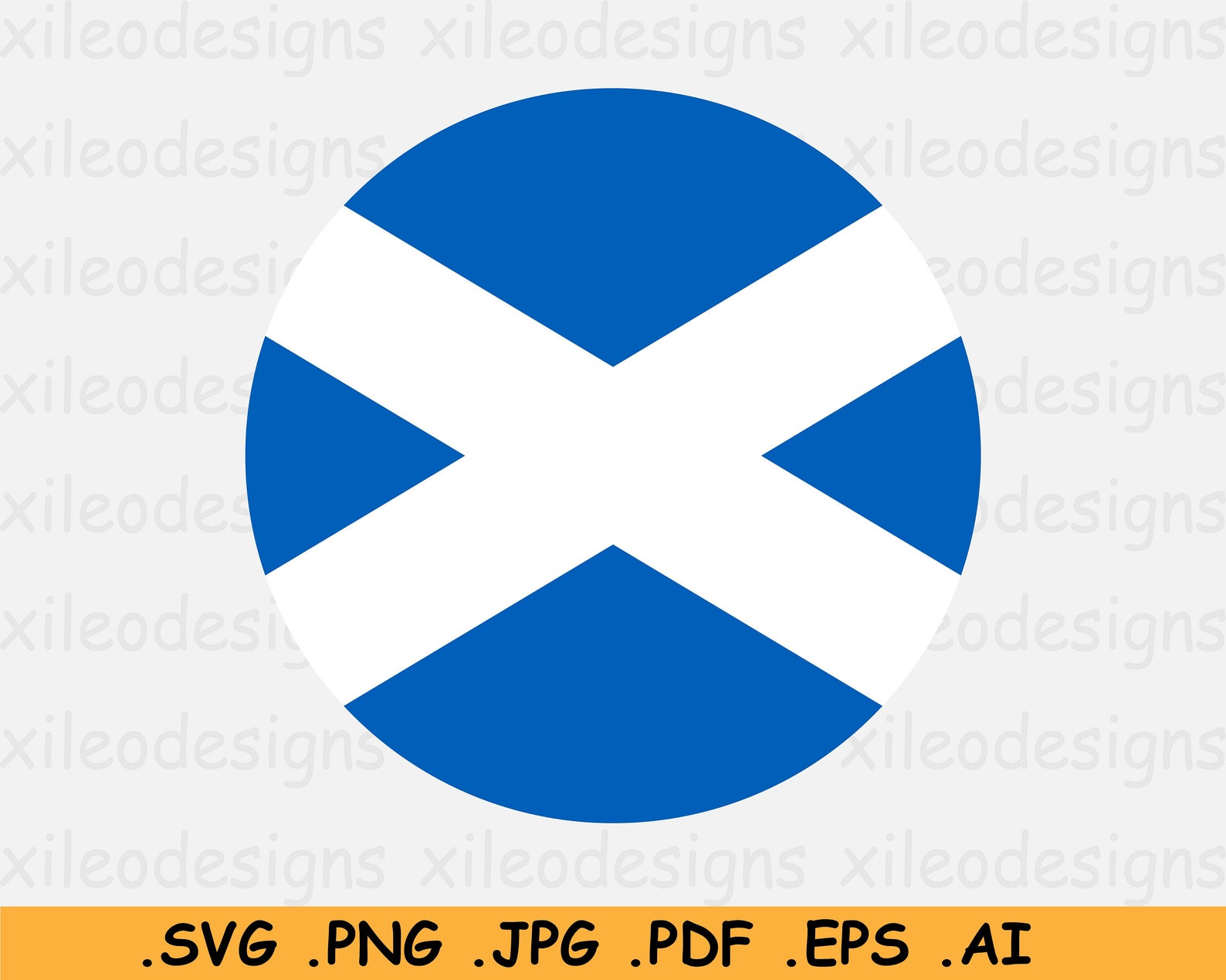 Scotland Round Flag SVG, Scottish Circular Banner, National Circle ...