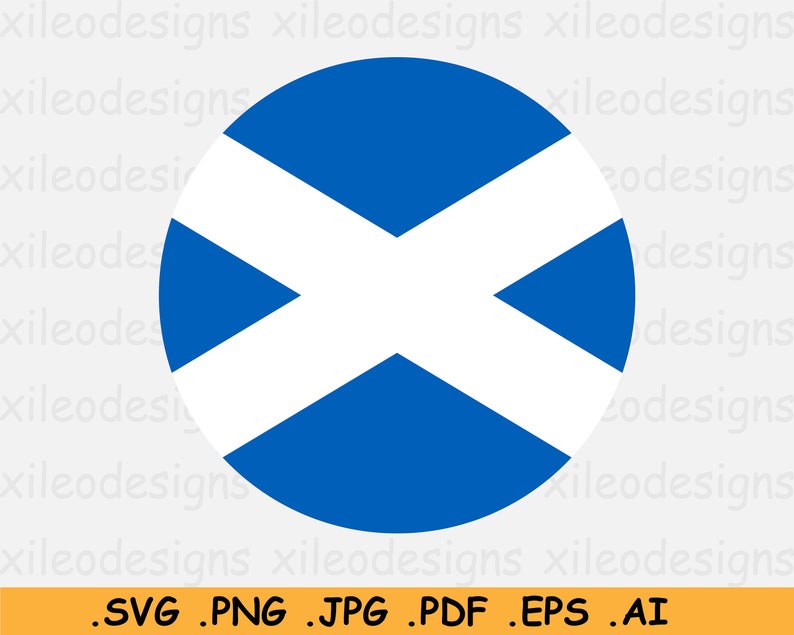 Scotland Round Flag SVG Scottish Circular Banner National - Etsy