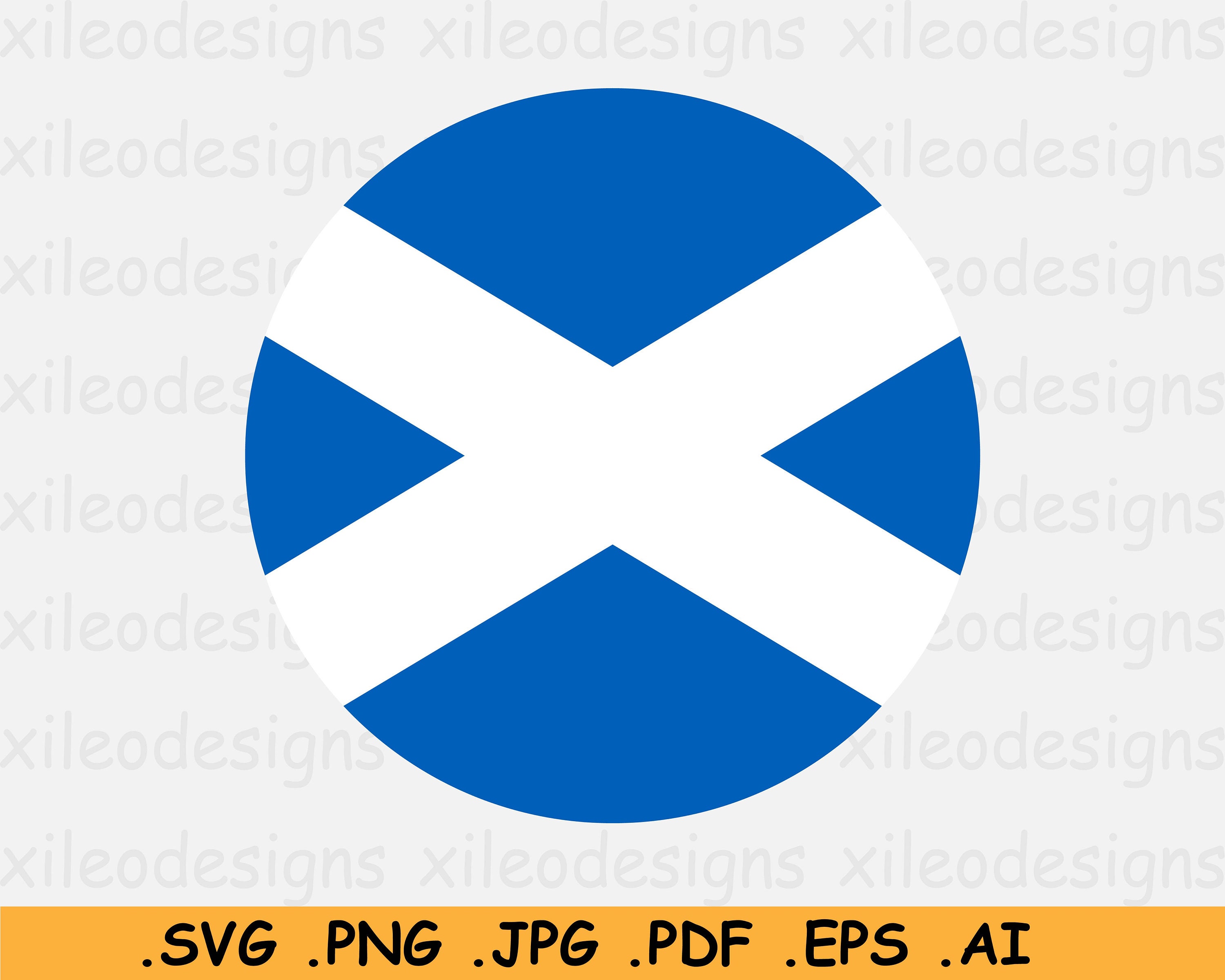 Scotland Round Flag SVG, Scottish Circular Banner, National Circle ...