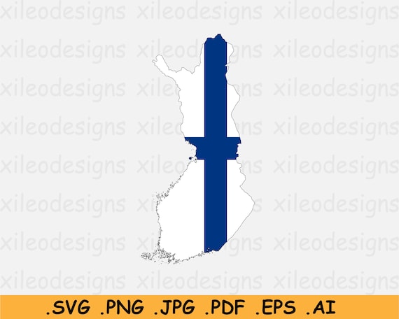 Finland Flag Map SVG Finnish SVG Cricut Cut File Country - Etsy