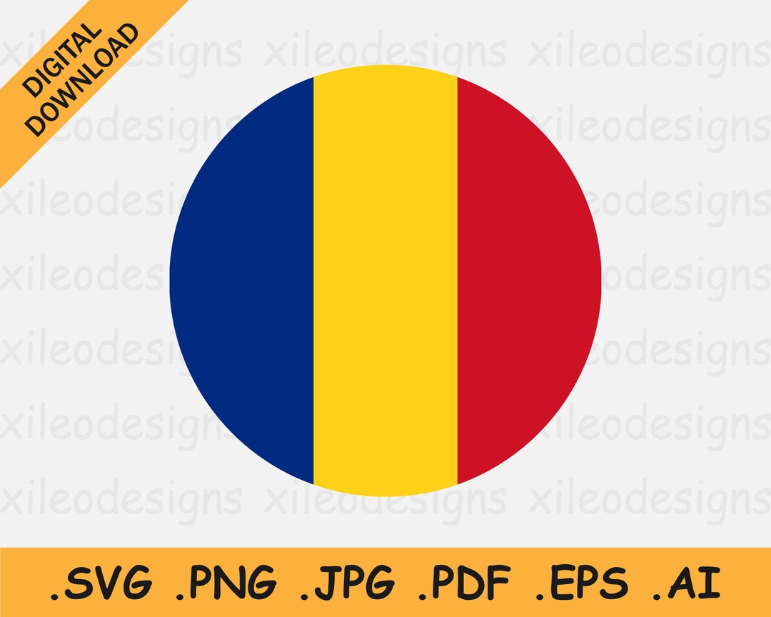Romania Round Flag SVG - Romanian Circle Banner, National Circular ...
