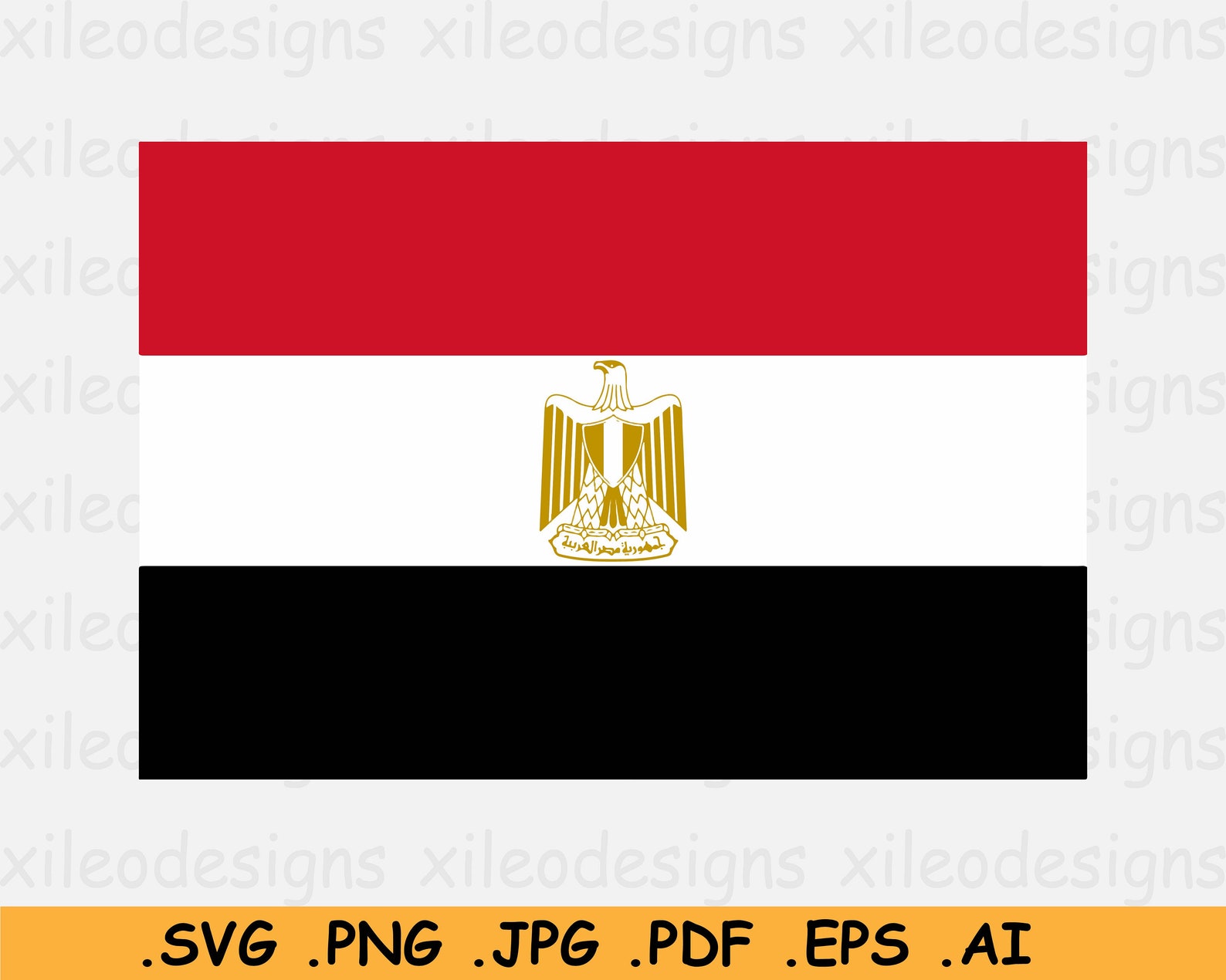 Egypt Flag SVG Egyptian National Nation Country Banner - Etsy