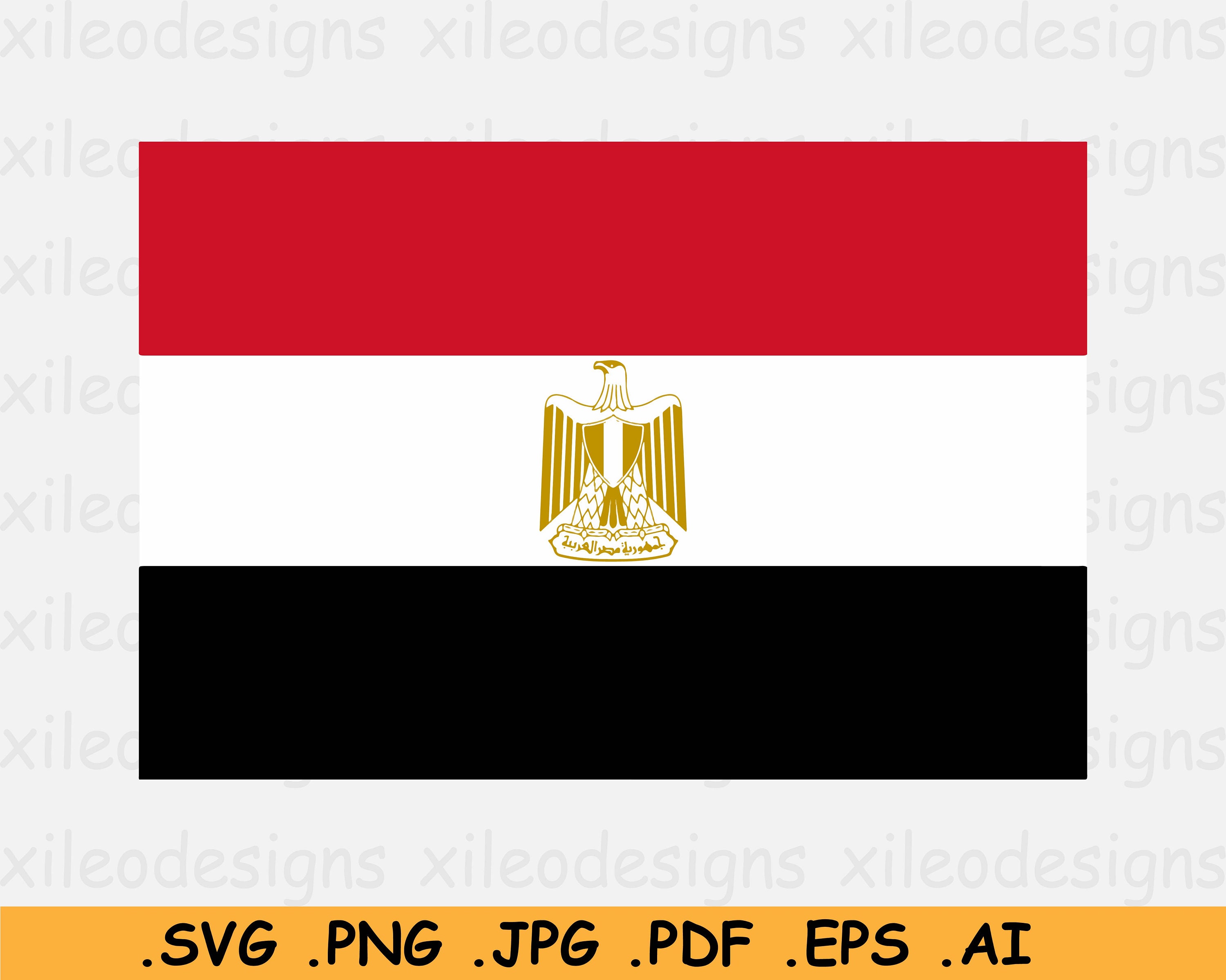 Egypt Flag SVG Egyptian National Nation Country Banner - Etsy