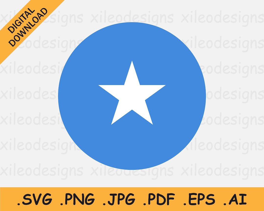 Somalia Round Flag SVG, Somali Circular Banner, National Circle Button ...