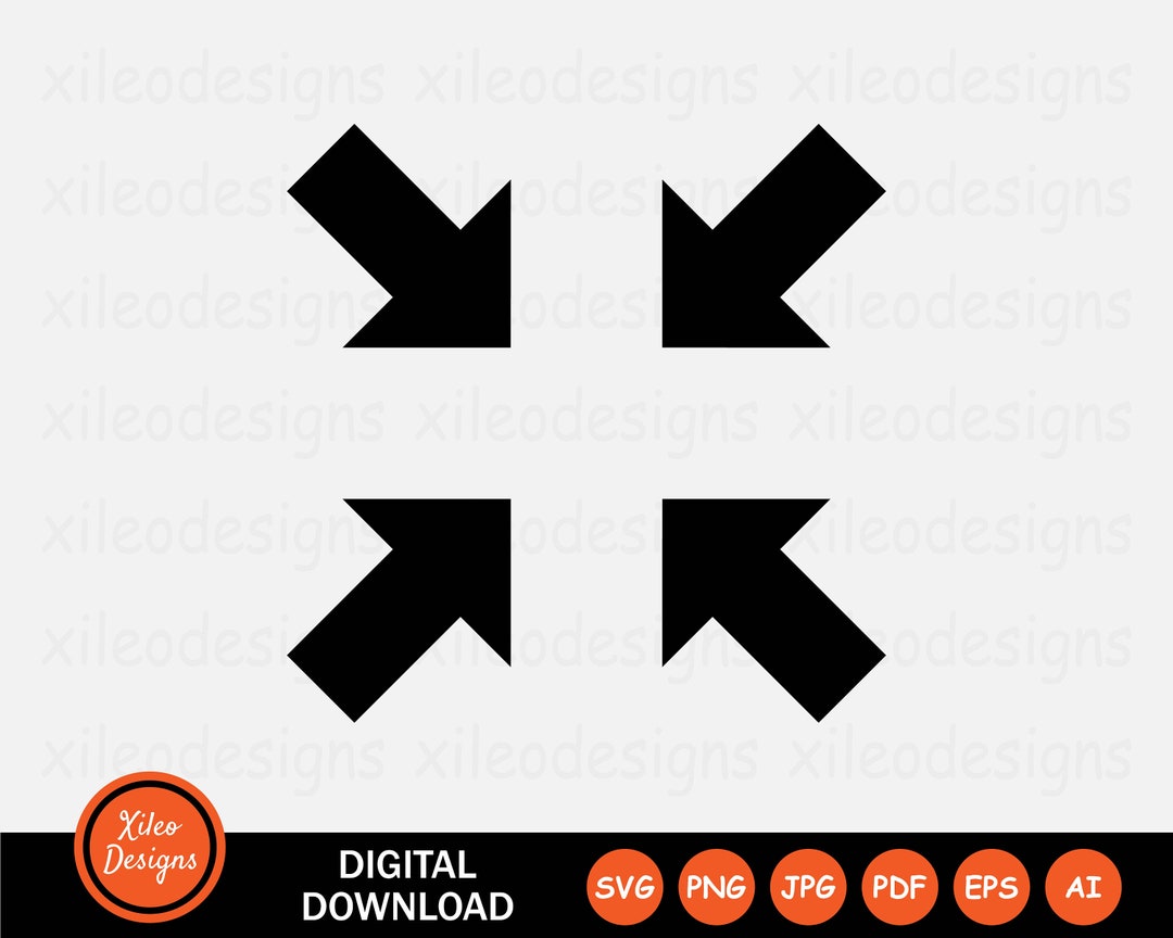 Zoom Out Icon SVG Four 4 Arrow Point Aim Target Center Png Jpg Eps Ai ...