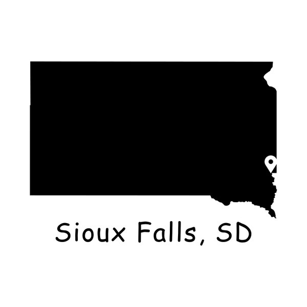 Sioux Falls Map Svg - Etsy
