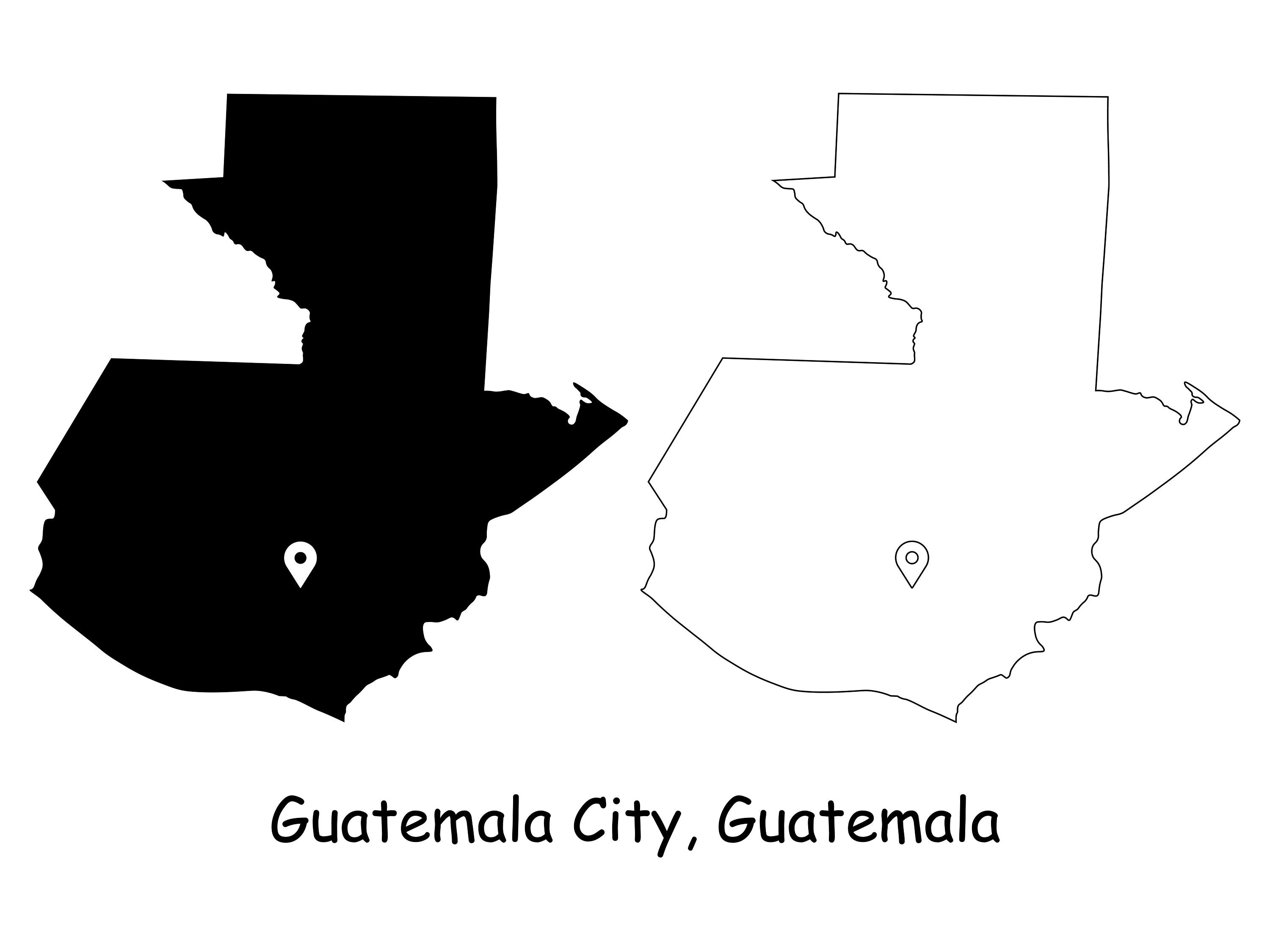 Guatemala City Guatemala Map Capital City Country Location Pin | Etsy
