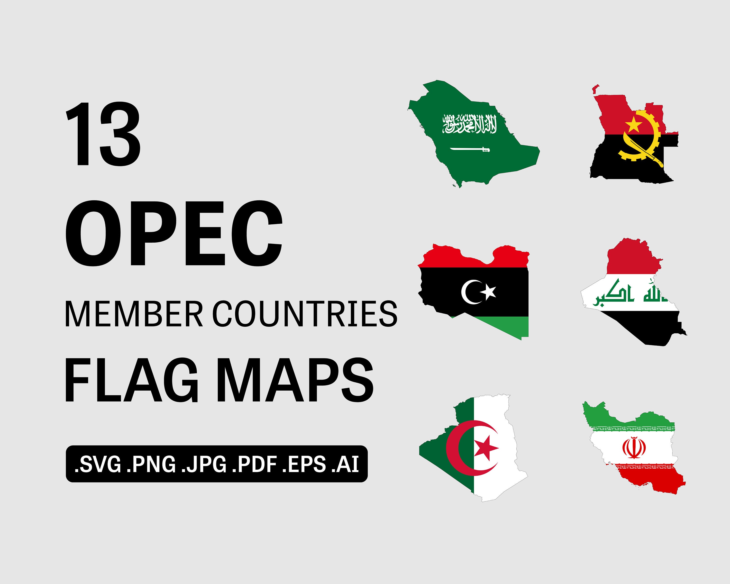 Buy OPEC Member Countries Flag Maps SVG Bundle Country Nation National ...