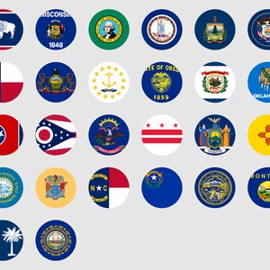 USA Round State Flag SVG 50 United States of America US | Etsy