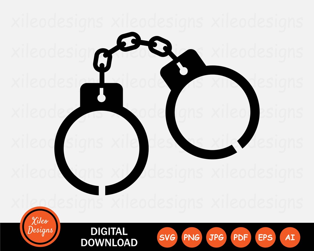 Handcuffs Icon SVG Arrest Criminal Crime Jail Prison Graphic Vector ...