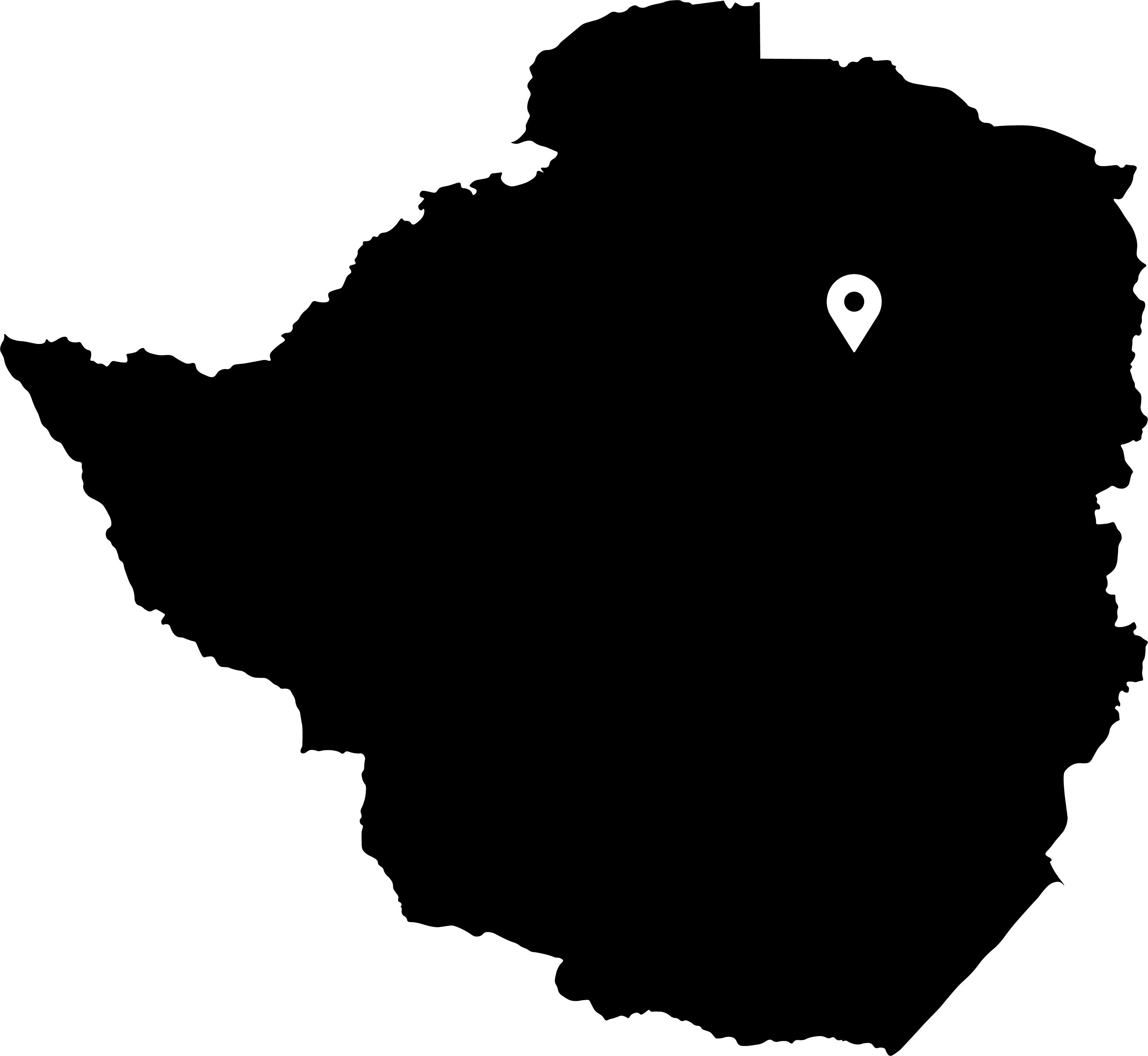 Harare Zimbabwe Map Capital City Country Location Pin Black - Etsy