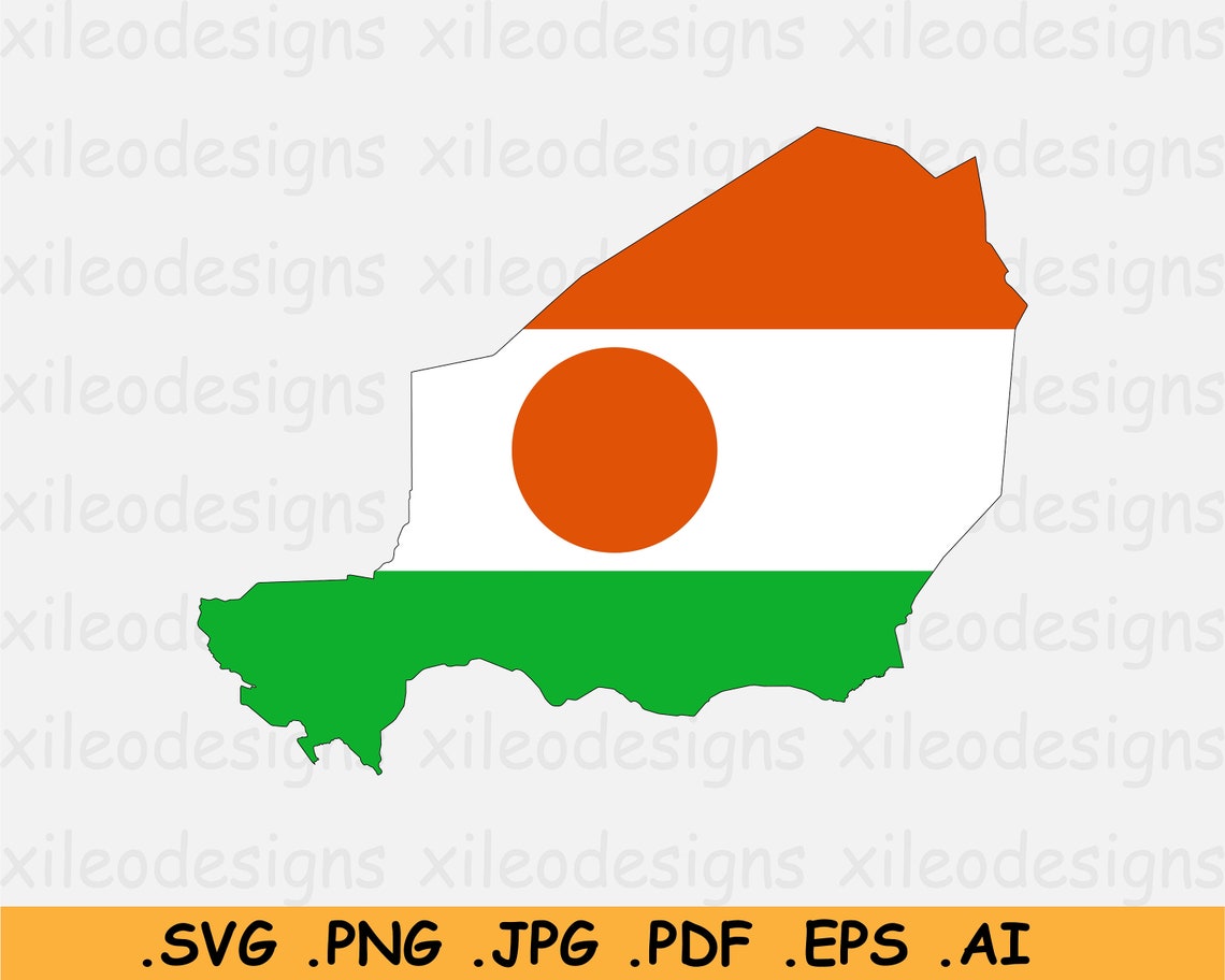 Niger Map Flag SVG Nigerien SVG Cricut Cut File Country | Etsy