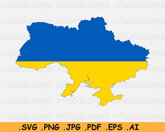 Ukraine Flag Map