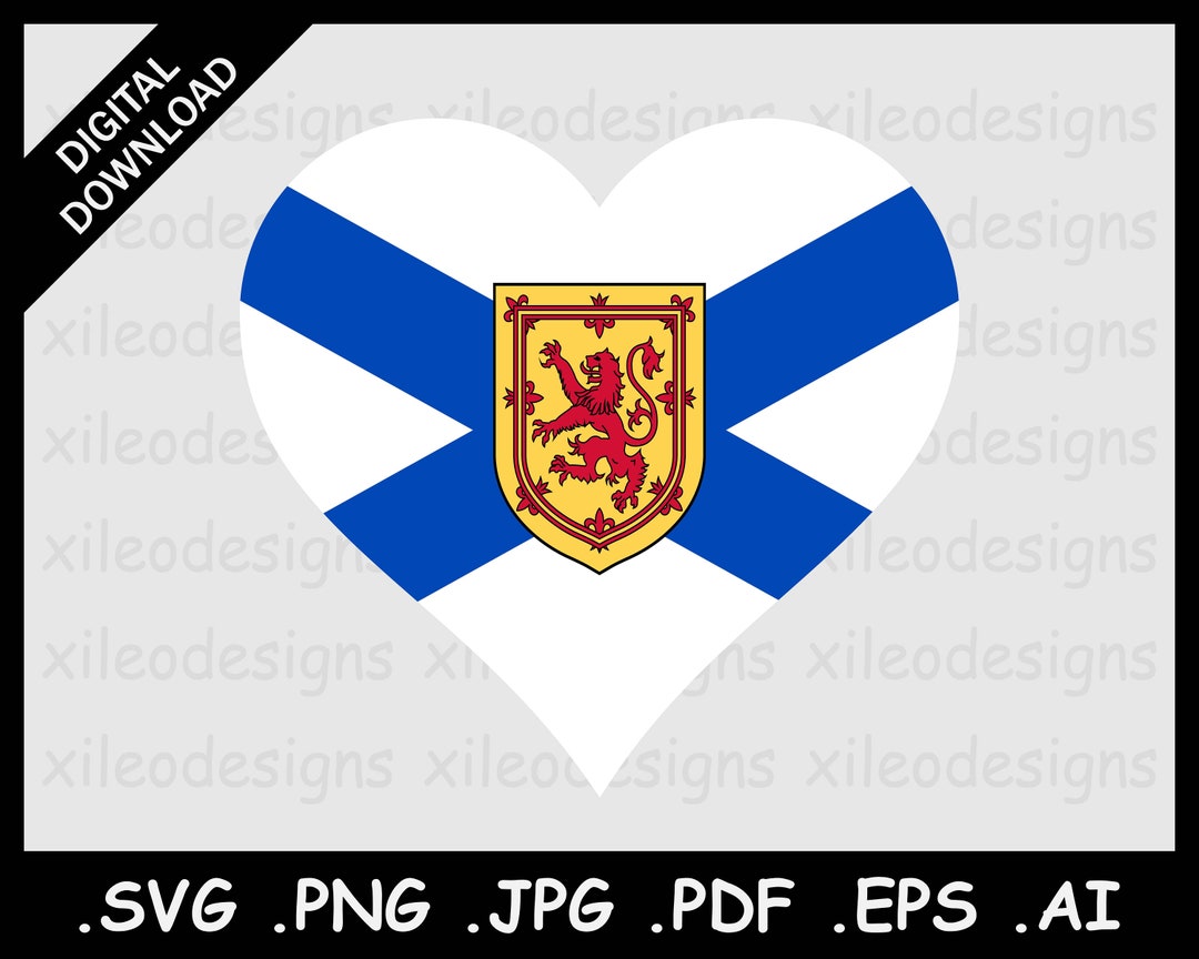 Nova Scotia Heart Flag SVG, NS Canadian Province Love Shape Flag ...