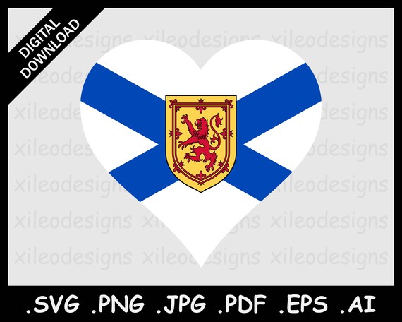 Nova Scotia Heart Flag SVG NS Canadian Province Love Shape | Etsy