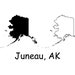 Juneau Alaska AK State Capital City Map US USA America American ...