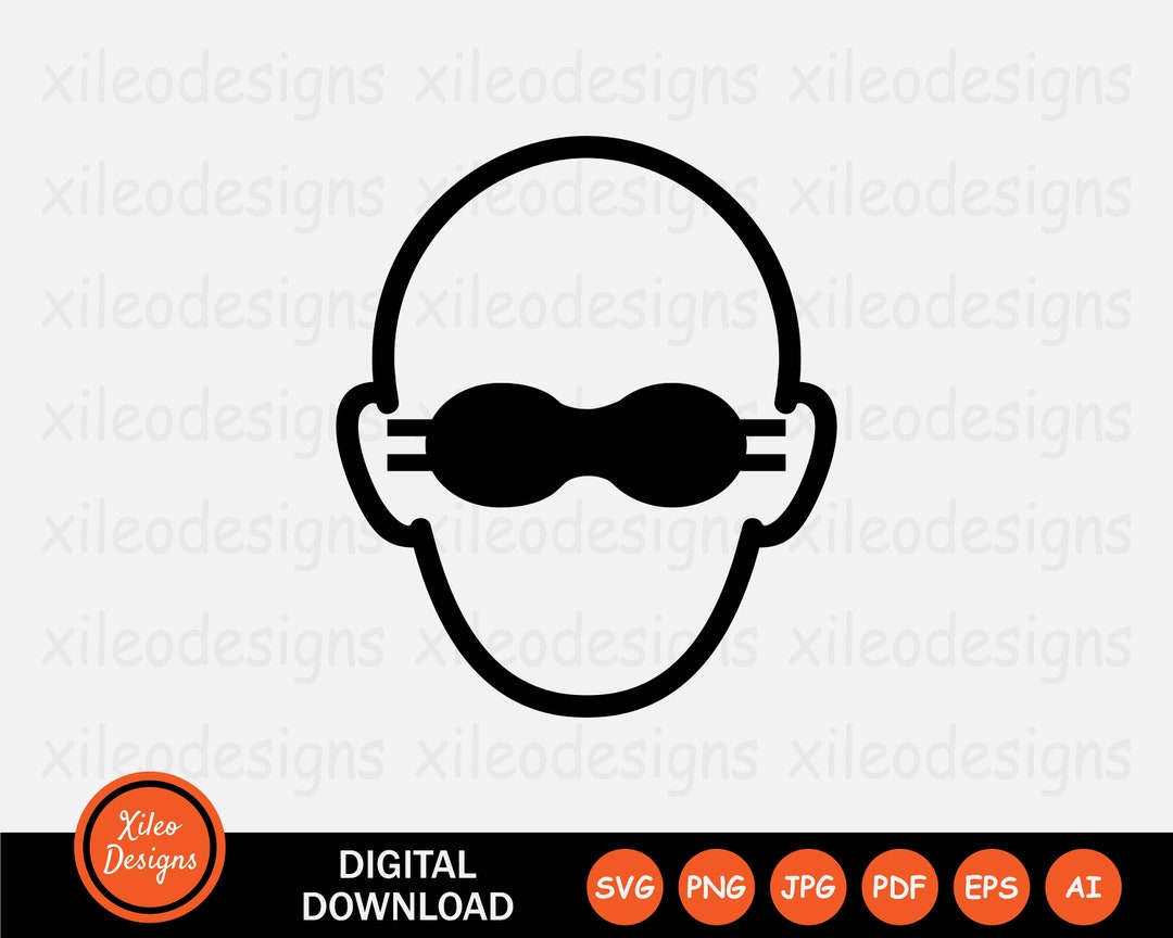 Protective Eye Goggles Protection Blind Man Sunglasses Sign Symbol Icon ...