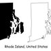 Rhode Island Map SVG, RI USA United States of America Us, Black White ...