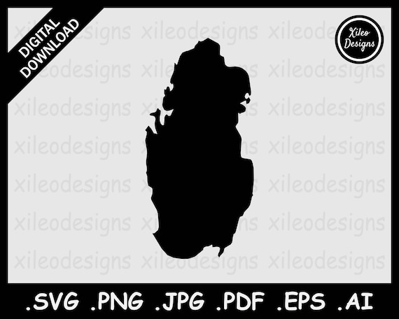 Qatar Map SVG Qatari National Country Boundary Border Map - Etsy