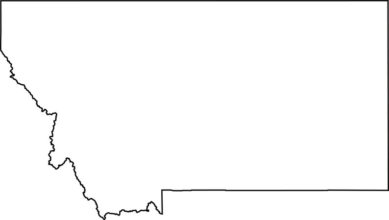 Montana Map SVG MT USA United States of America Us Black - Etsy