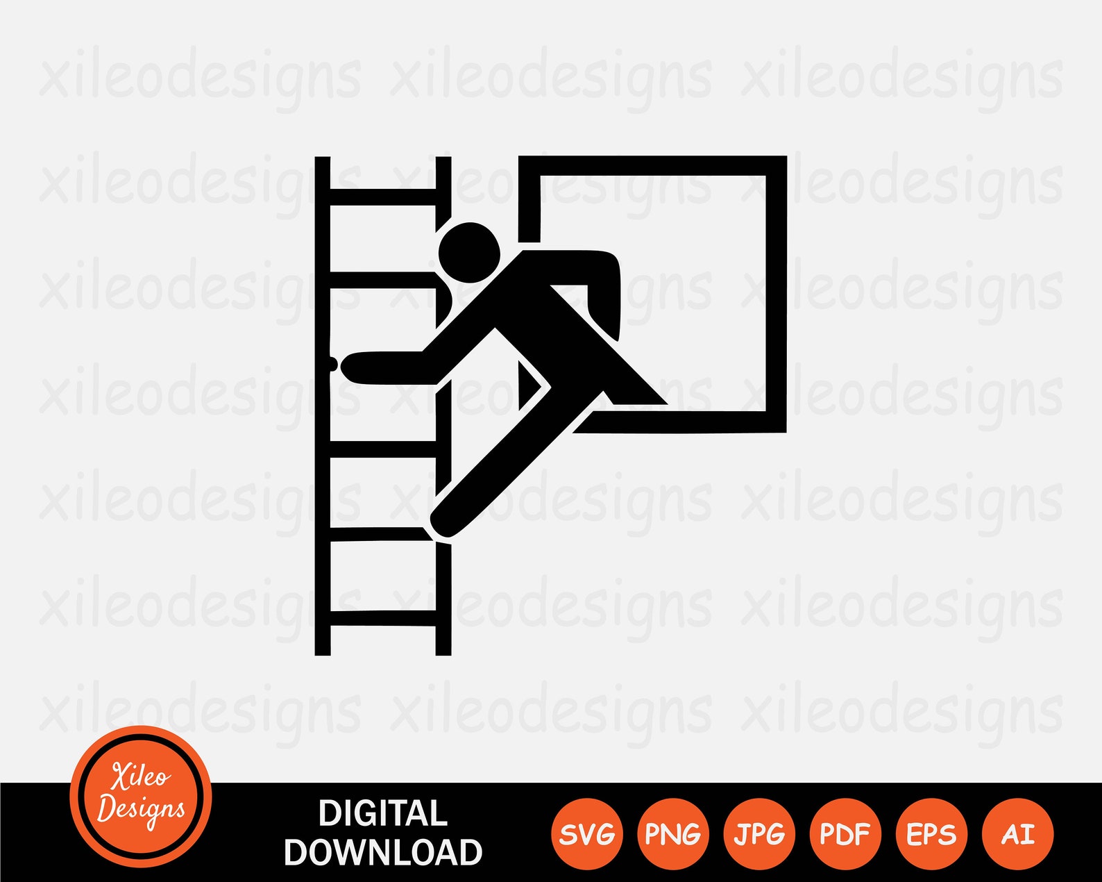 Emergency Window Escape Ladder SVG Fire Evacuation Sign Symbol - Etsy