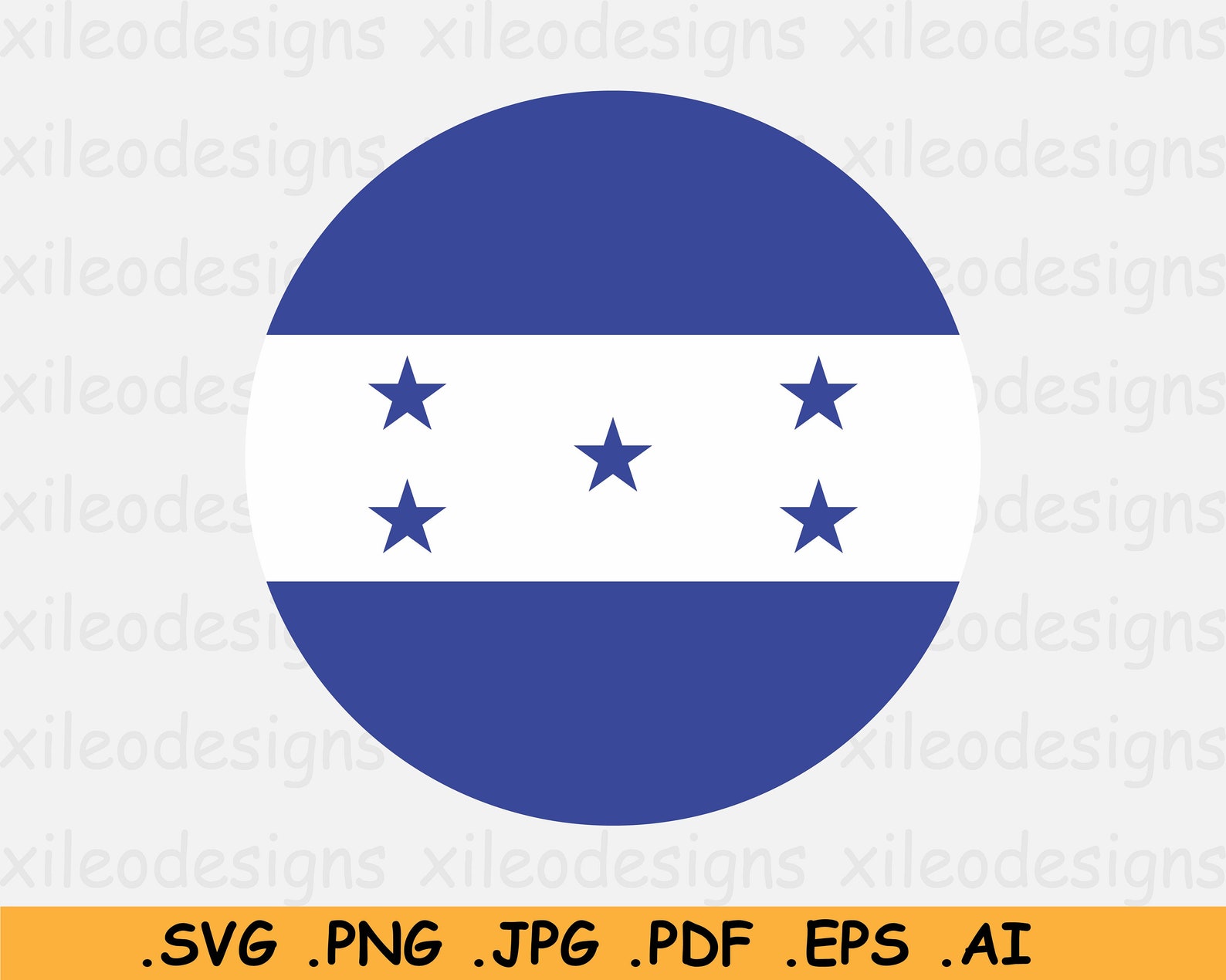 Honduras Round Flag SVG Honduran Circular Banner National | Etsy