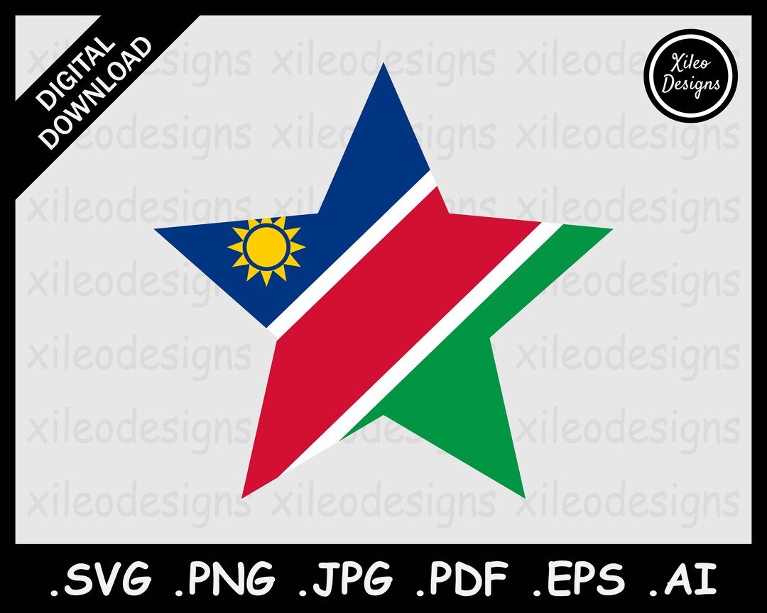 Namibia Star Flag SVG Namibian Star Shape Flag Country Nation - Etsy