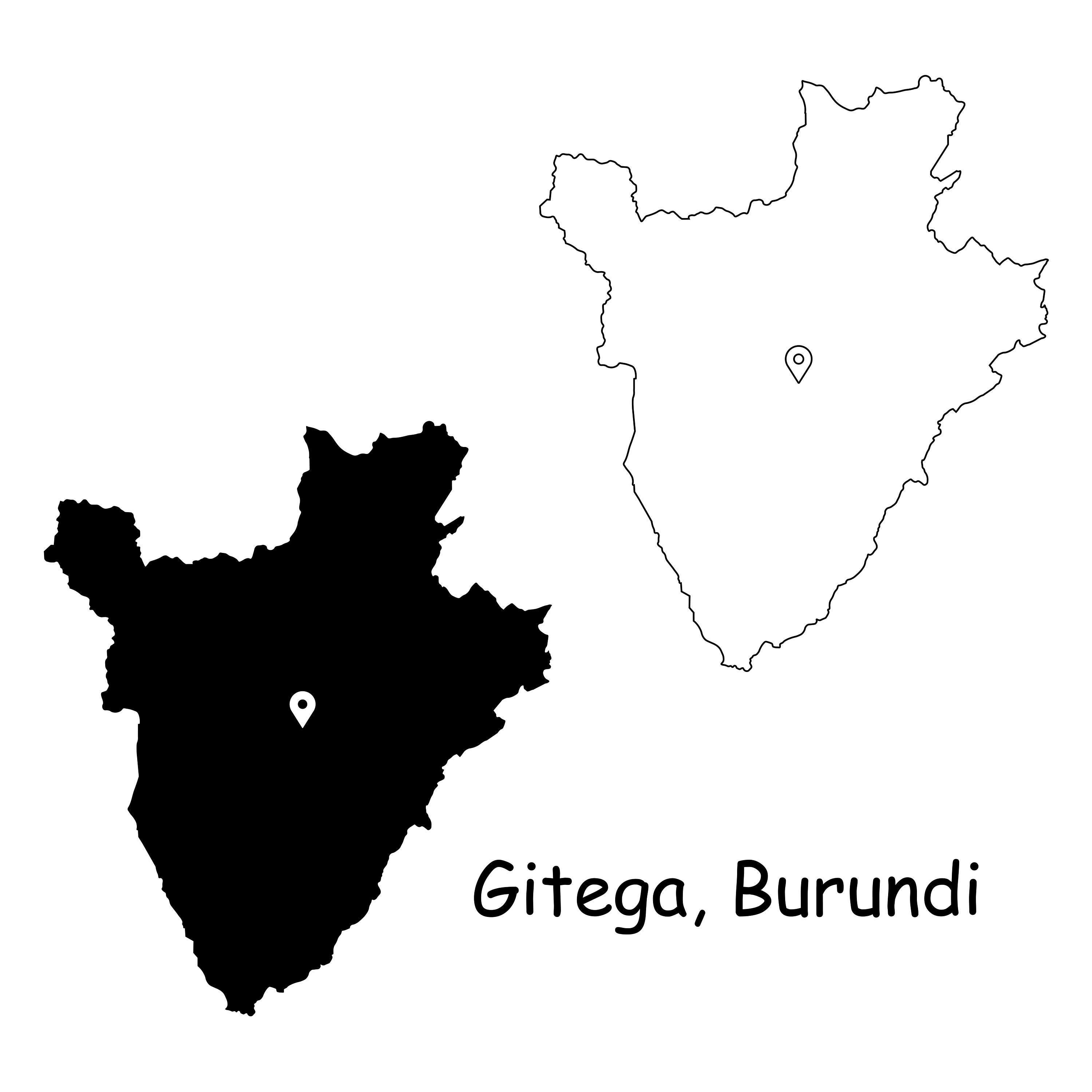 Gitega Burundi Map Capital City Country Location Pin Black - Etsy