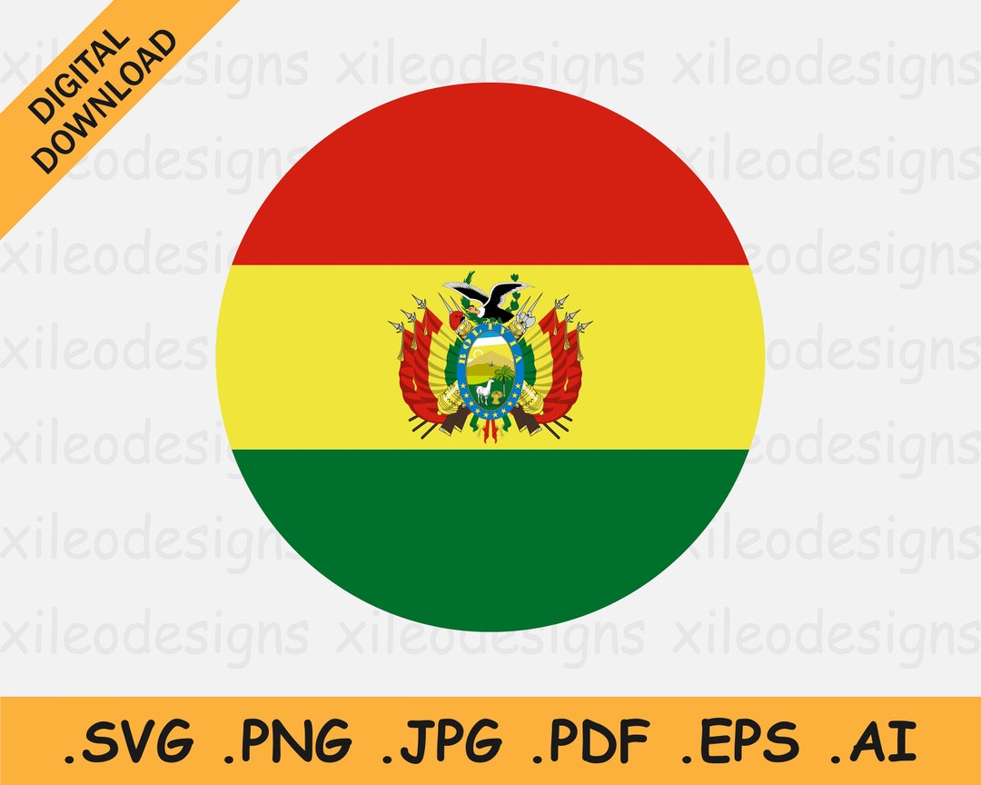 Bolivia SVG, Round Flag SVG, Bolivian Circular Banner, National Circle ...