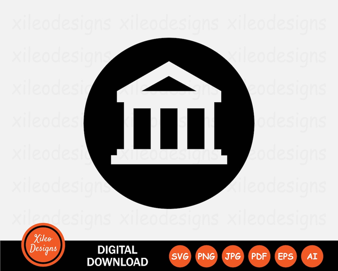 Bank Building Icon SVG Business Finance Investment Firm Sign Symbol ...