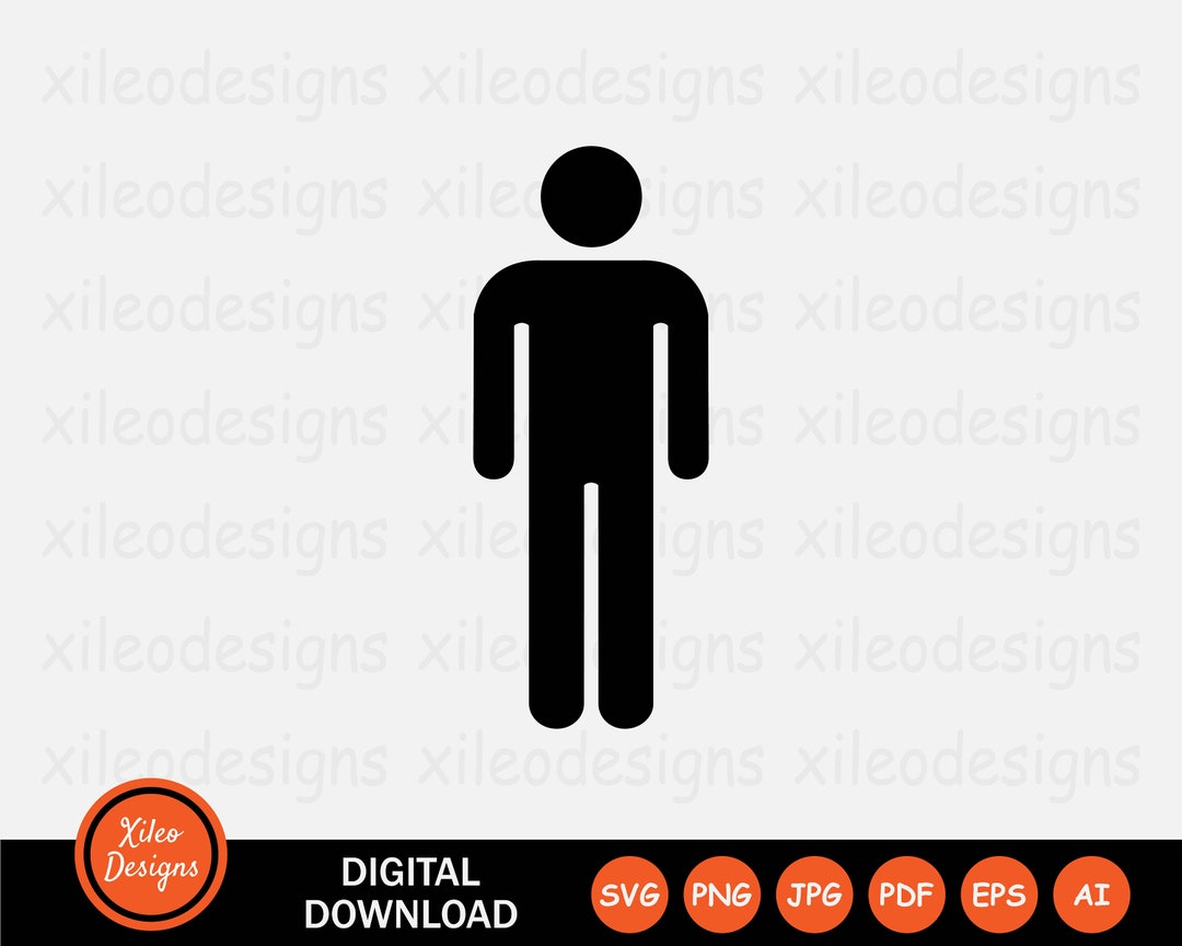 Stick Figure SVG Man Person Stand Standing Single Pedestrian Sign ...