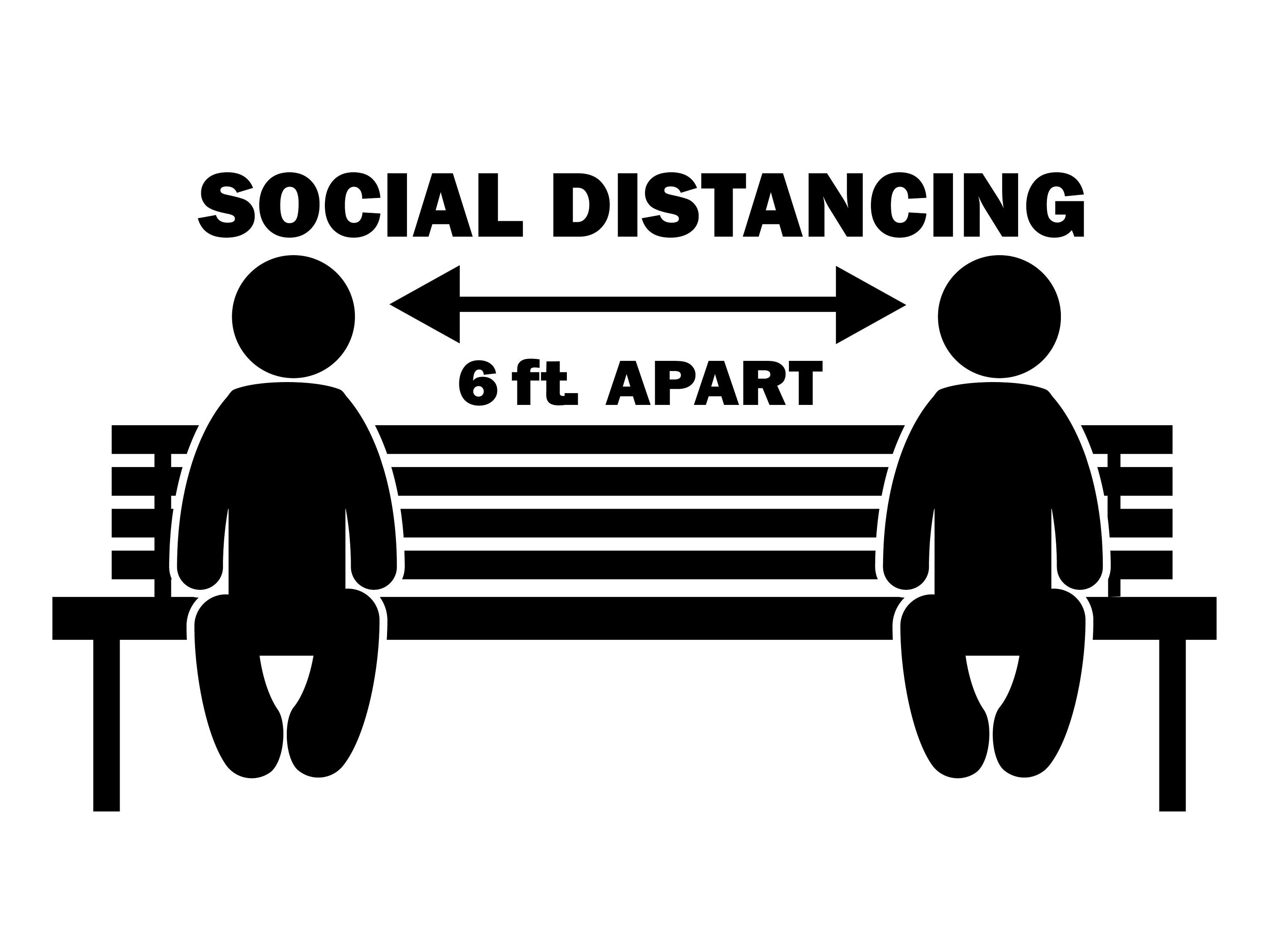 Social Distancing 6ft Six Feet Apart Away Stick Figure Park | Etsy