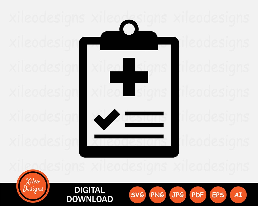Medical Evaluation Form Icon SVG Hospital Health Record Graphic Vector ...
