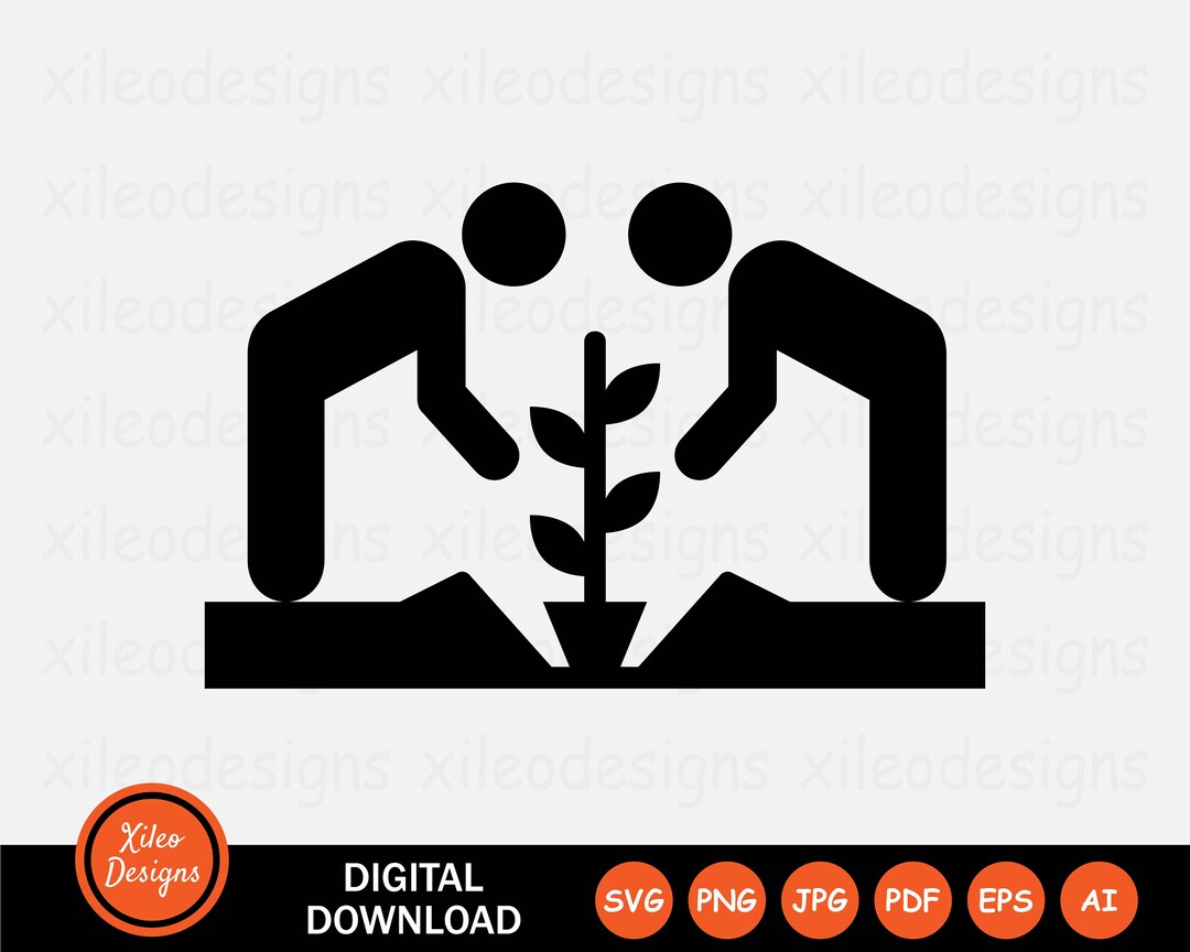 Tree Planting Icon SVG Eco Green Environment Plant Care Digital ...