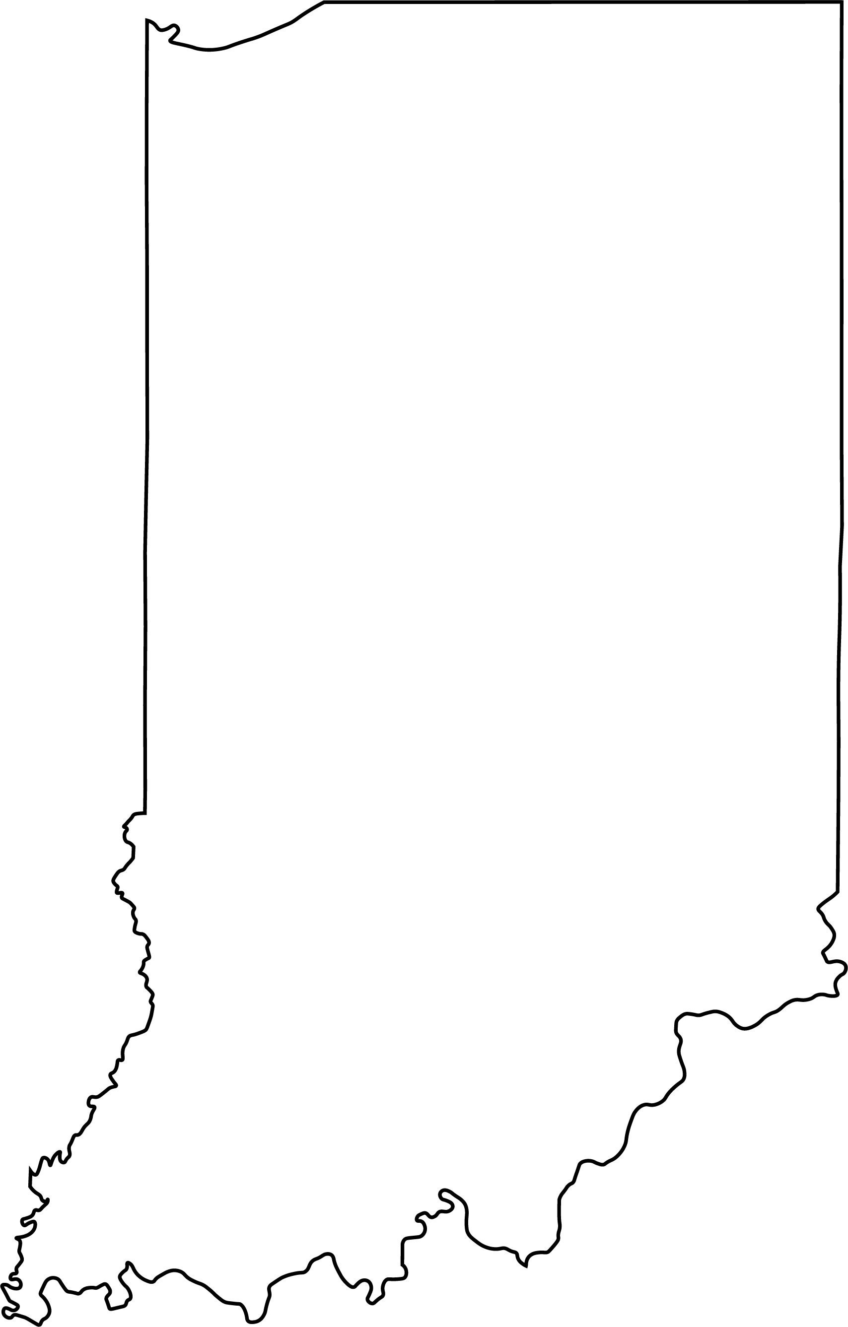 Indiana Map SVG - IN USA United States of America Us, Black Outline ...