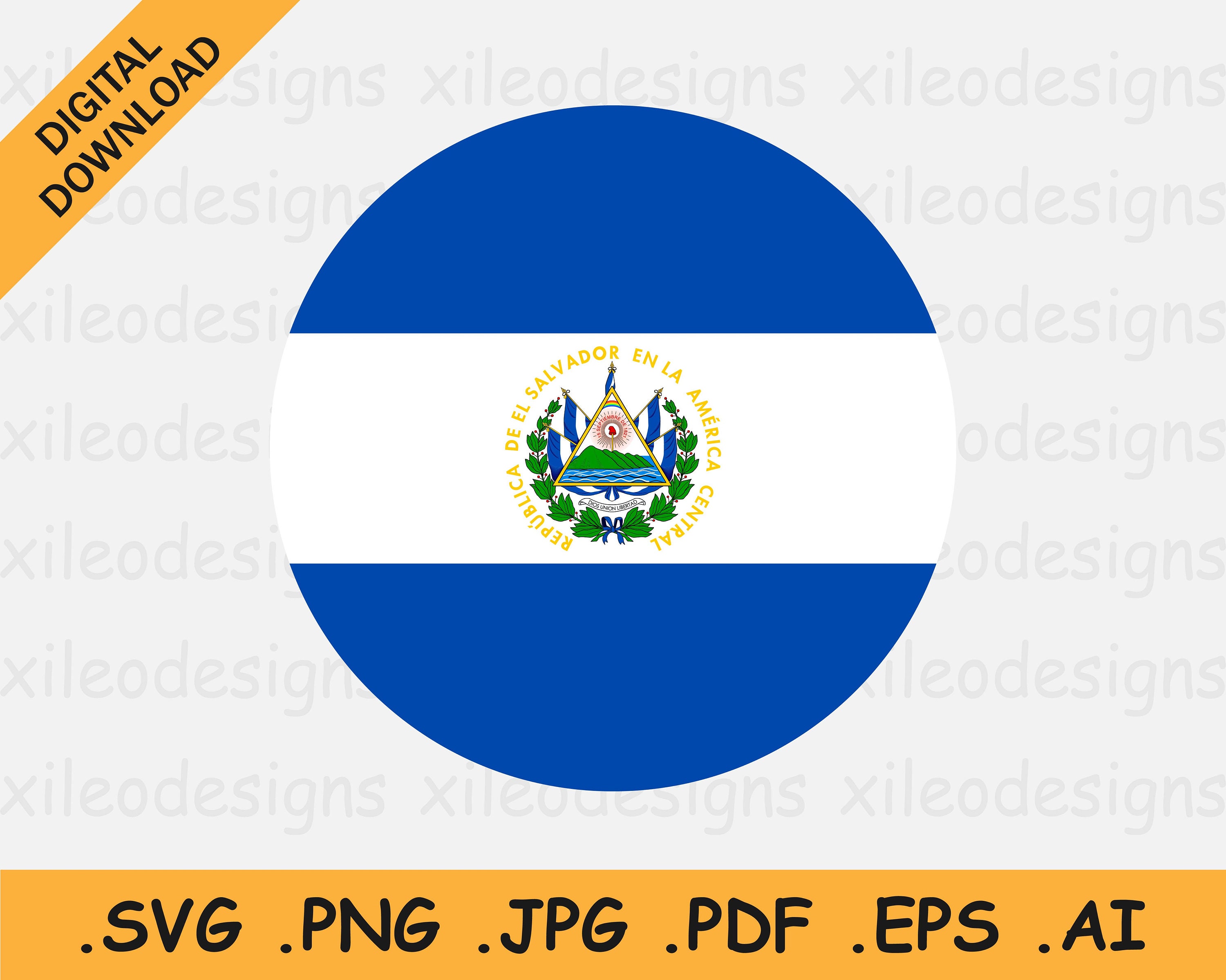 Bandera Redonda de El Salvador SVG, Bandera Circular Salvadoreña, Botón ...