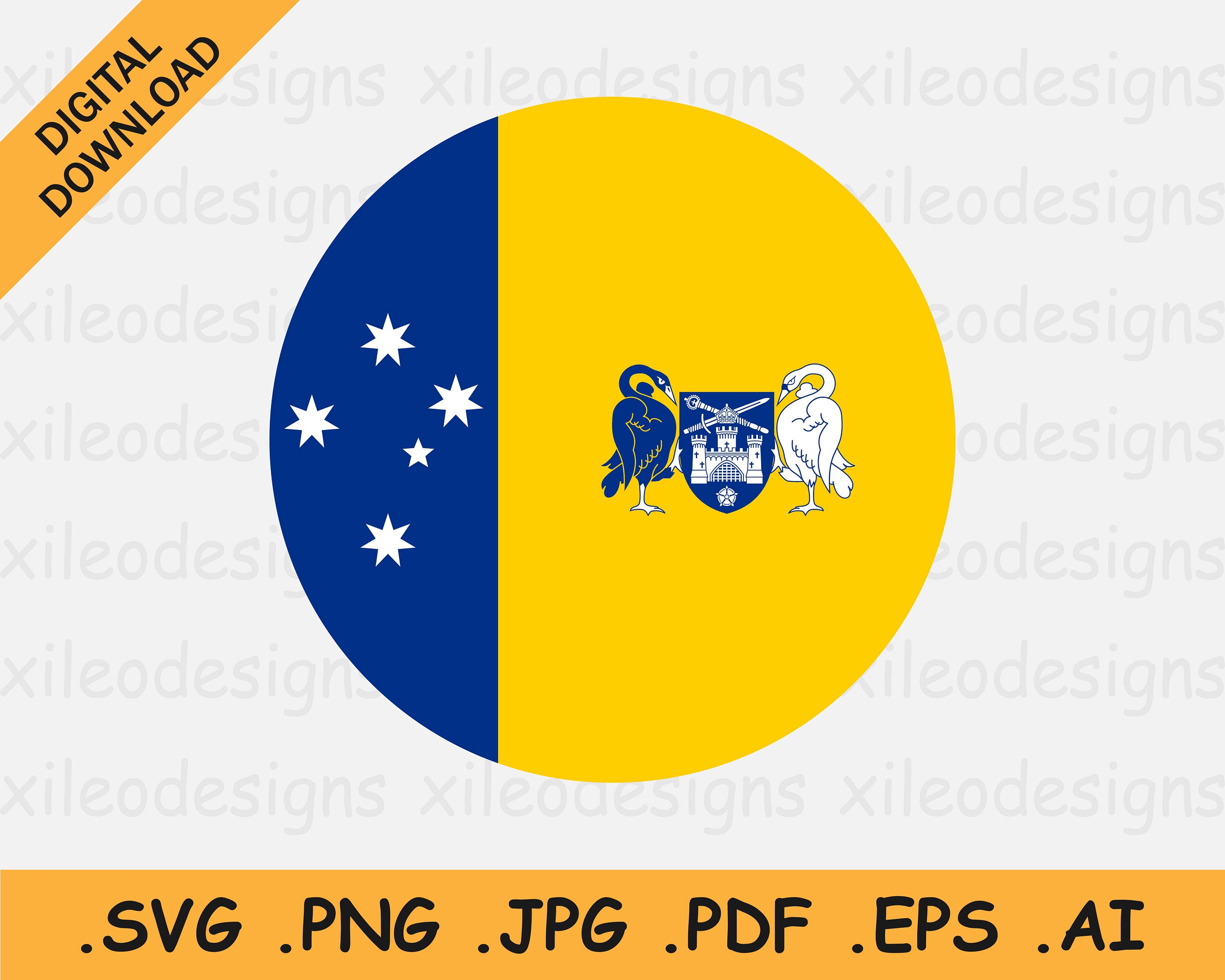 Australian Capital Territory SVG, Australia Circular Circle Round Flag ...