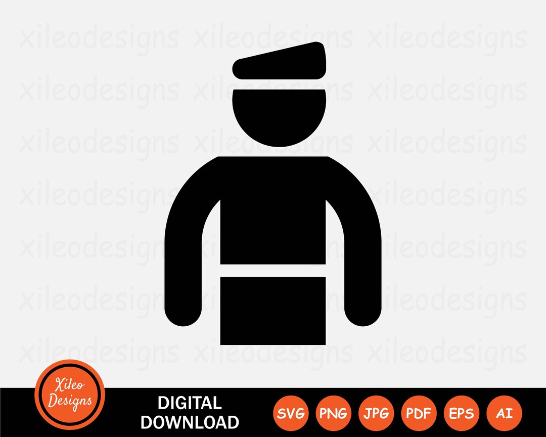 Police Officer Icon SVG Law Enforcement Policeman Cop Digital Download ...