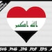Iraq Heart Flag SVG, Iraqi Love Shape Banner, National Nation Country ...