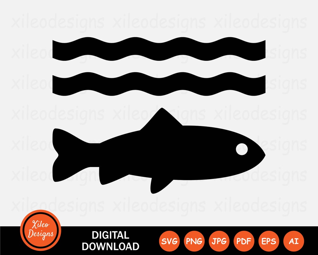 Fish Underwater Icon SVG Sea Ocean Animal Wave Wildlife Png Jpg Eps Ai ...