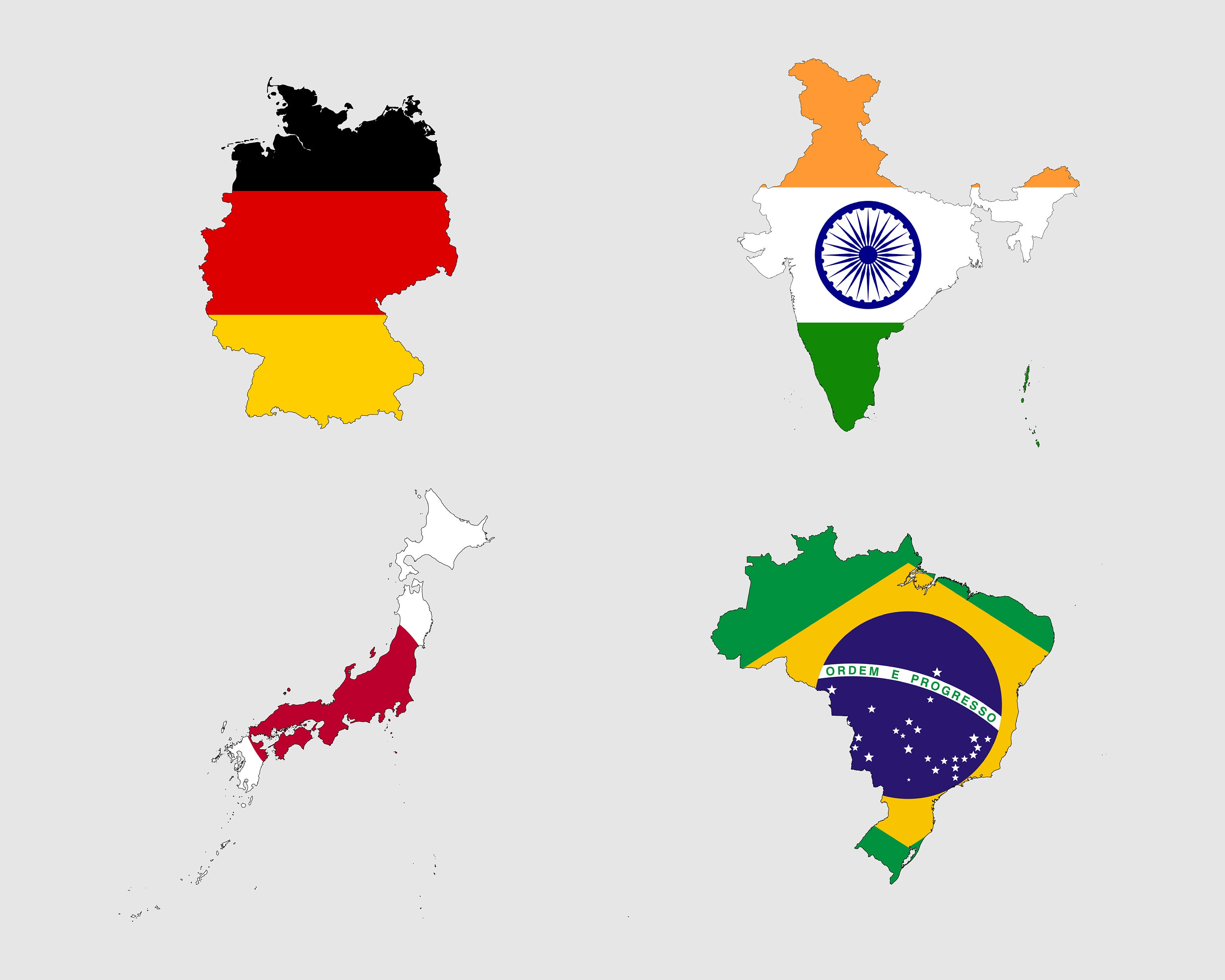 G4 Nations Flag Maps SVG Set, U.N. Country Countries Nation National ...