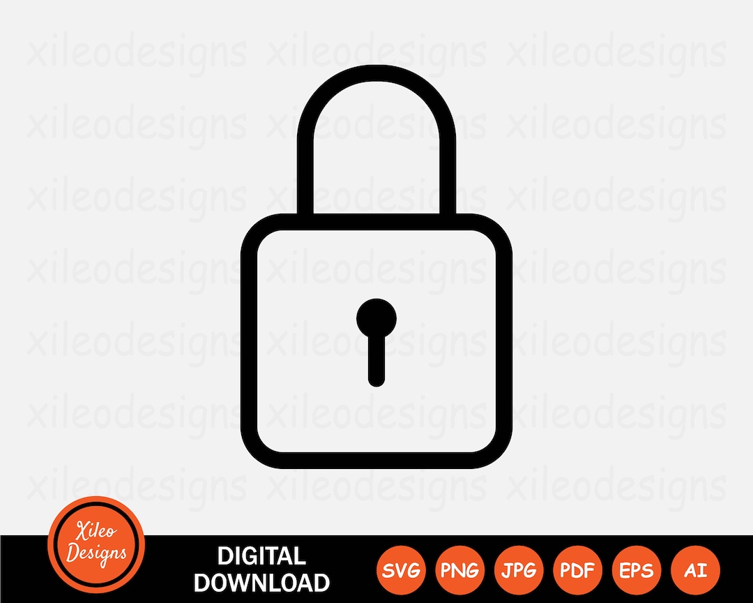Padlock Icon SVG Key Hole Secure Lock Security Private Png Jpg Eps Ai ...