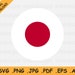 Japan Round Flag SVG, Japanese Circular Banner, National Circle Button ...