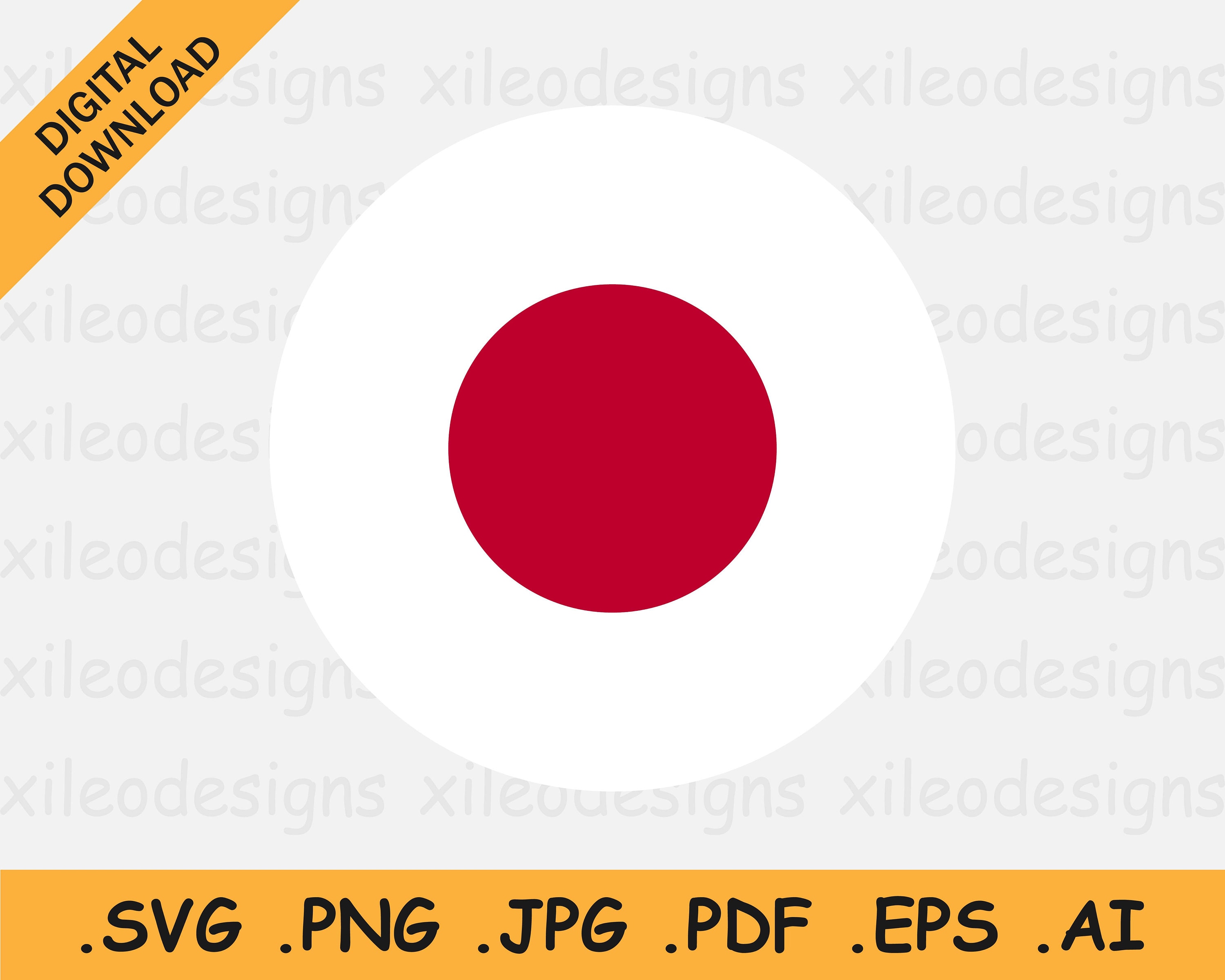 Japan Round Flag SVG Japanese Circular Banner National - Etsy Australia