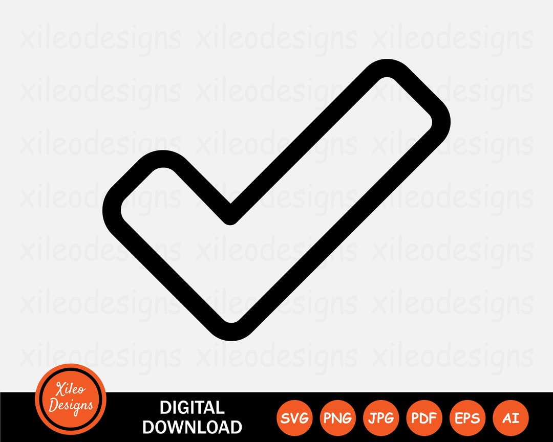 Checkmark Line Icon SVG Verified Approval Confirm Okay Graphic Vector ...