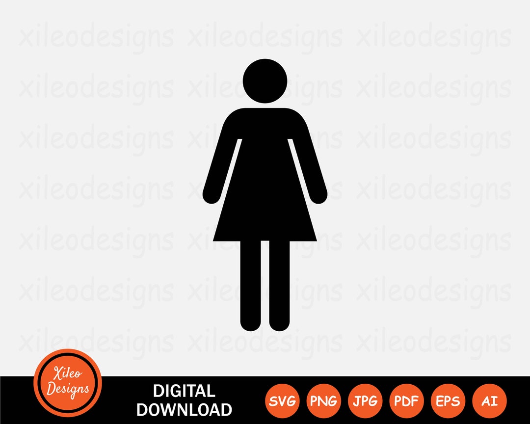 Woman Icon SVG - Girl Lady Female Toilet Bathroom Restroom Standing ...
