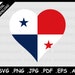 Panama Heart Flag SVG, Panamanian Love Shape Country National Flag ...