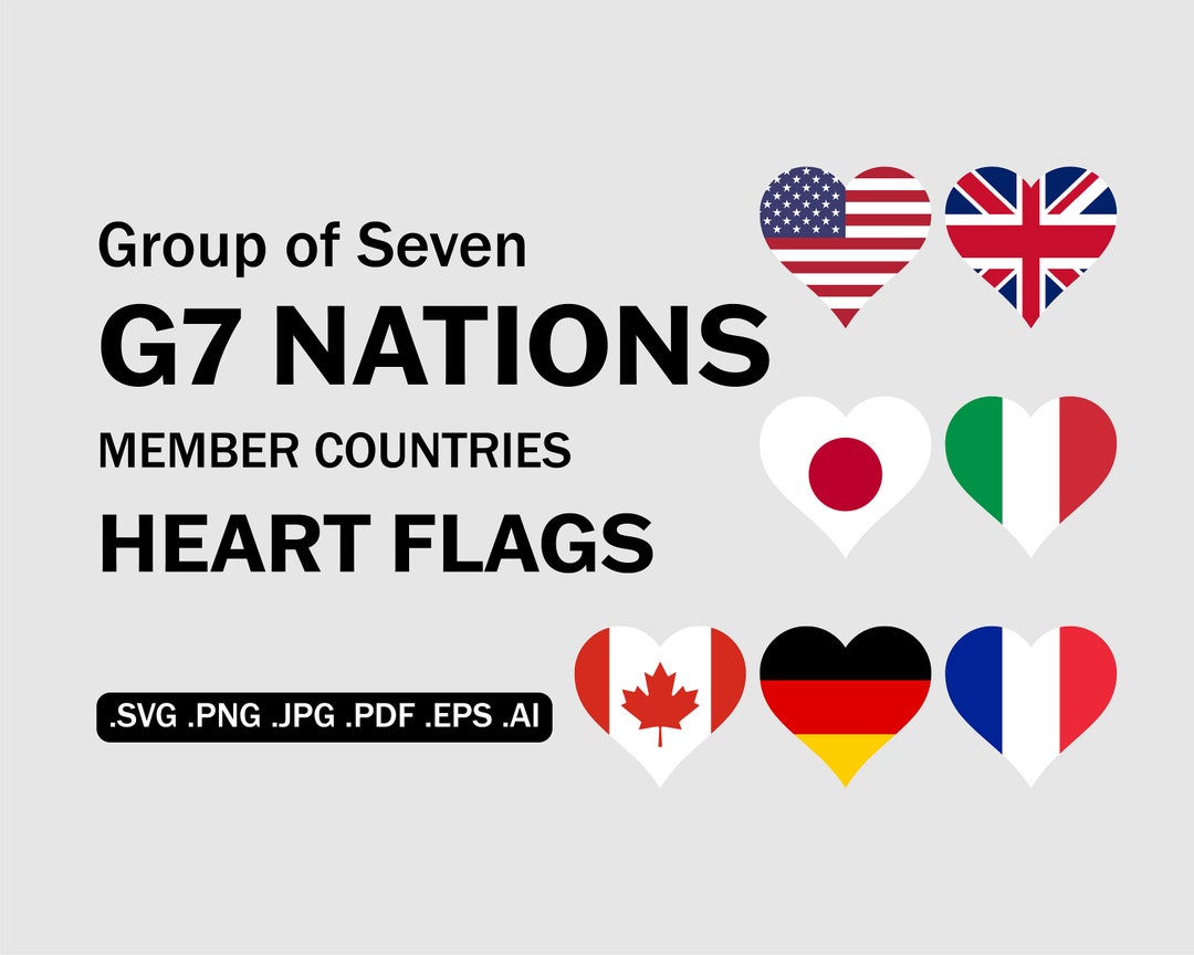 G7 7 Länder SVG Fahnen SVG Set, 7er-Set, 7Er-Set, Png jpg pdf eps ai ...