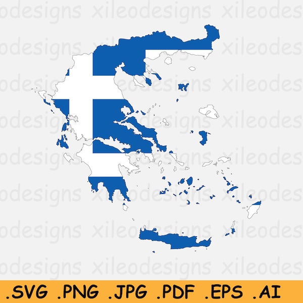 Greek Map Svg - Etsy